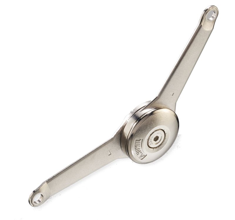 HUWIL Flap/Lid Stay type DUO STANDARD - set - distance from edge 28 mm | 34.3667.DNS.0128